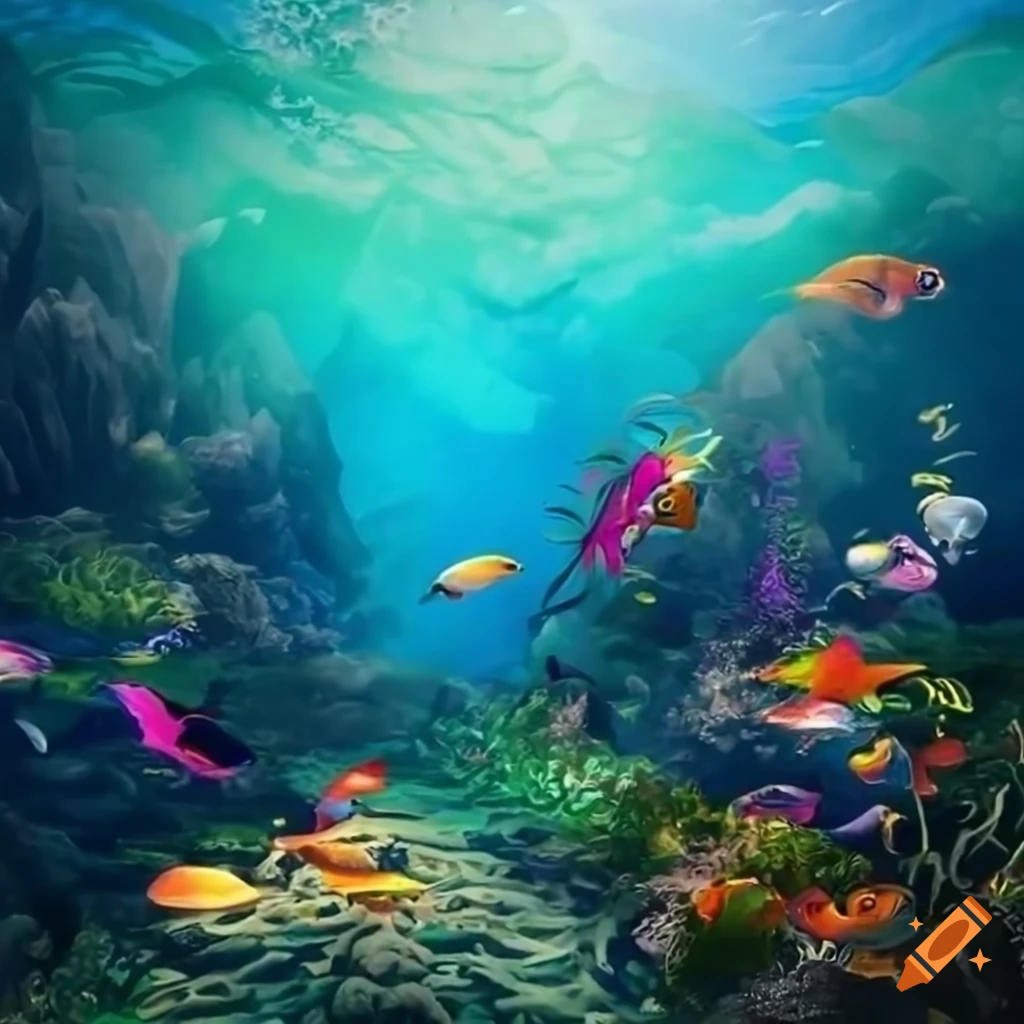 Enchanted underwater realm - hidden saltwater lake in mystical mountain ...