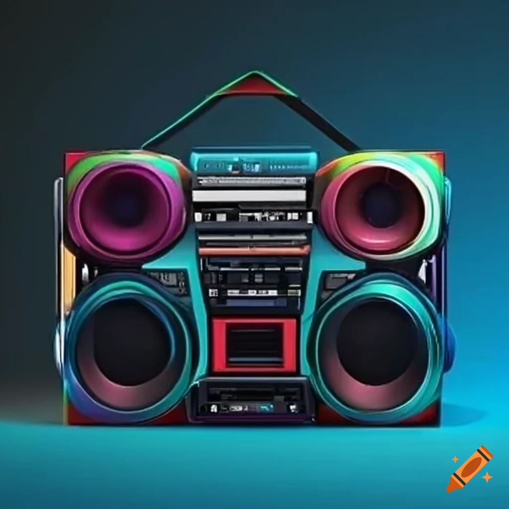 High tech boombox on Craiyon