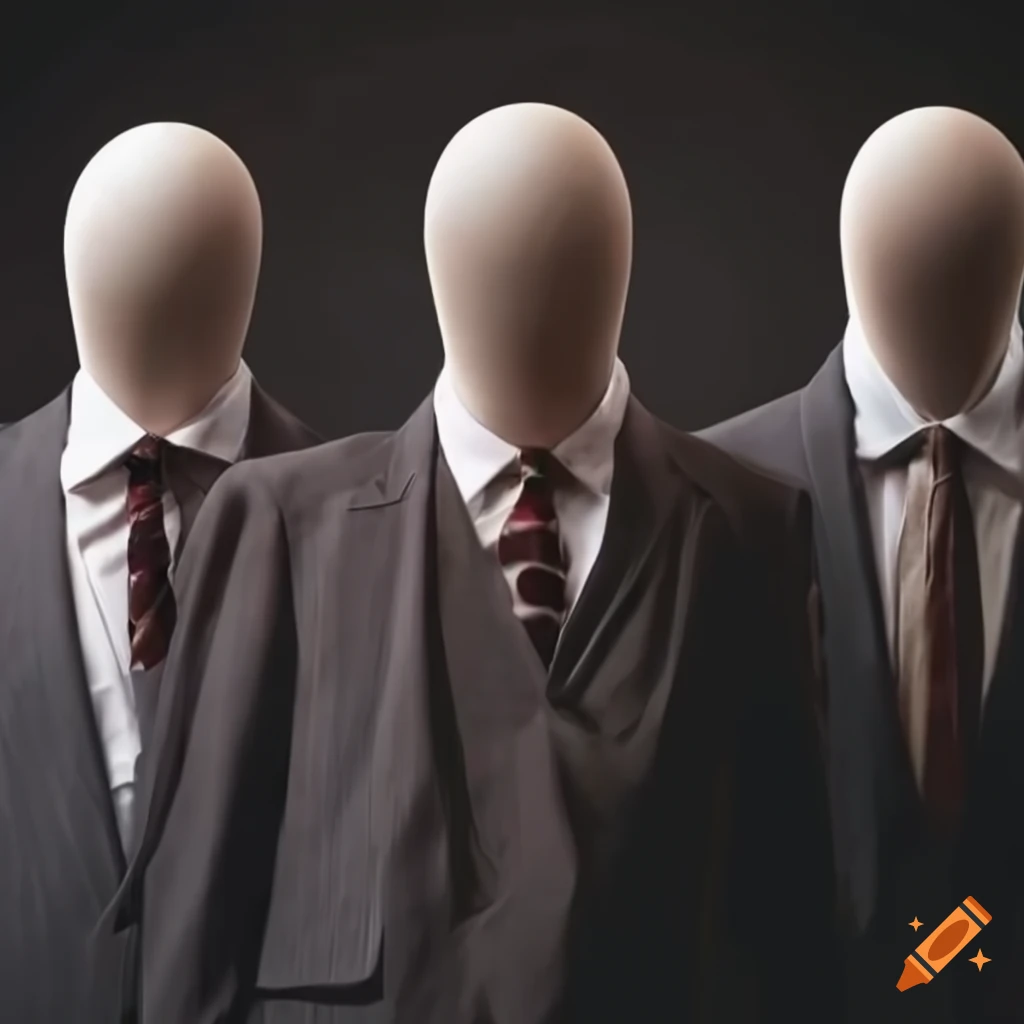 Group of tall faceless figures on Craiyon