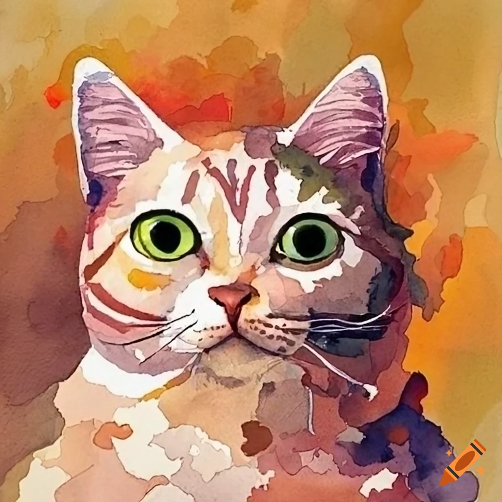 Watercolor cats on Craiyon