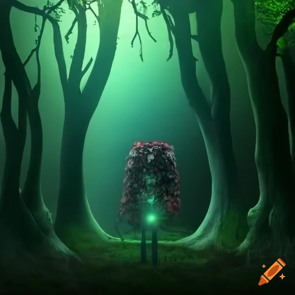 3d girl in a fantasy forest with y2k aesthetic on Craiyon