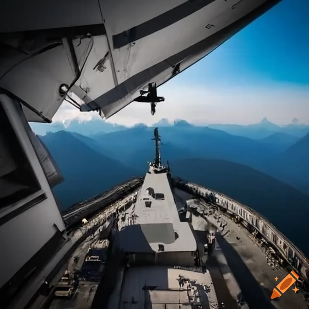 American destroyer flying over the high tatras in the slovak republic ...