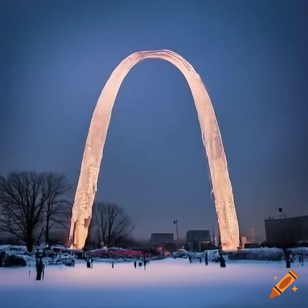 St. louis arch covered in icicles on Craiyon