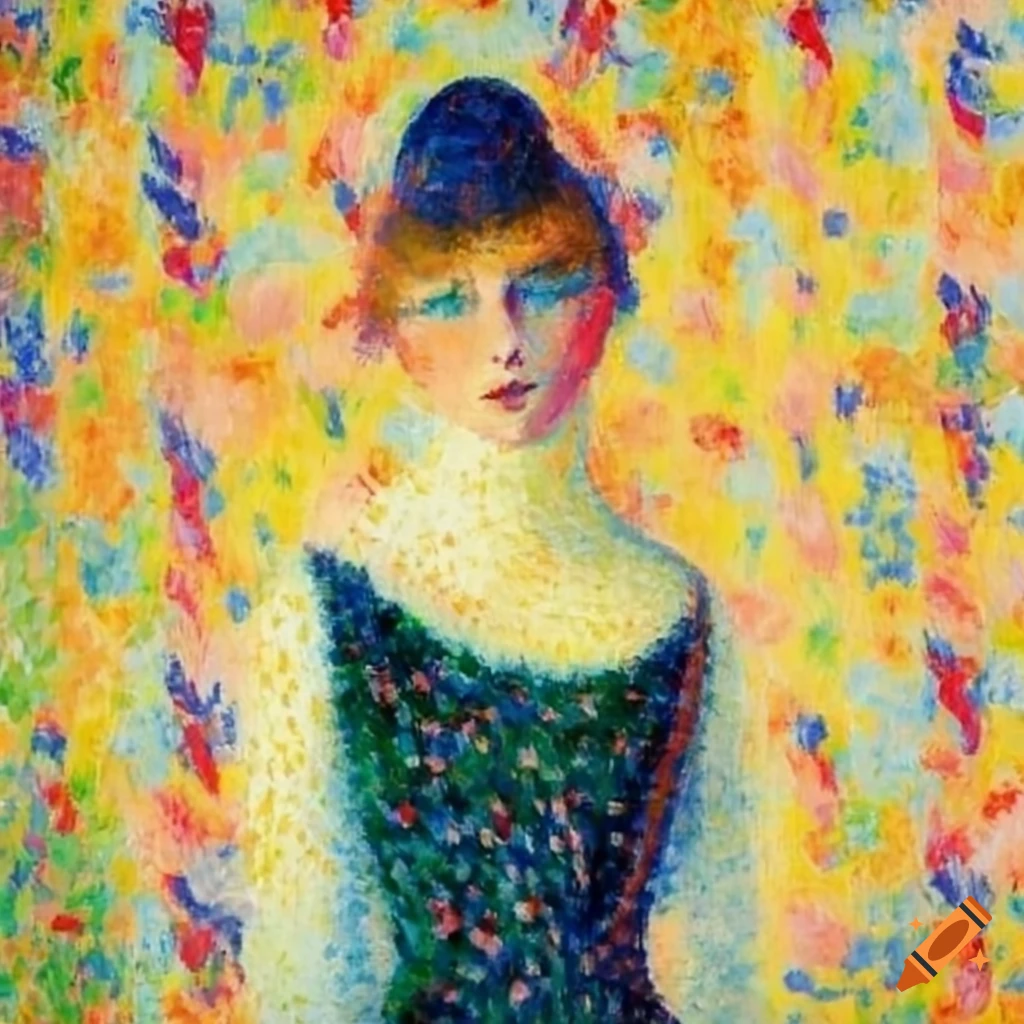 Polish woman artwork in the style of seurat on Craiyon