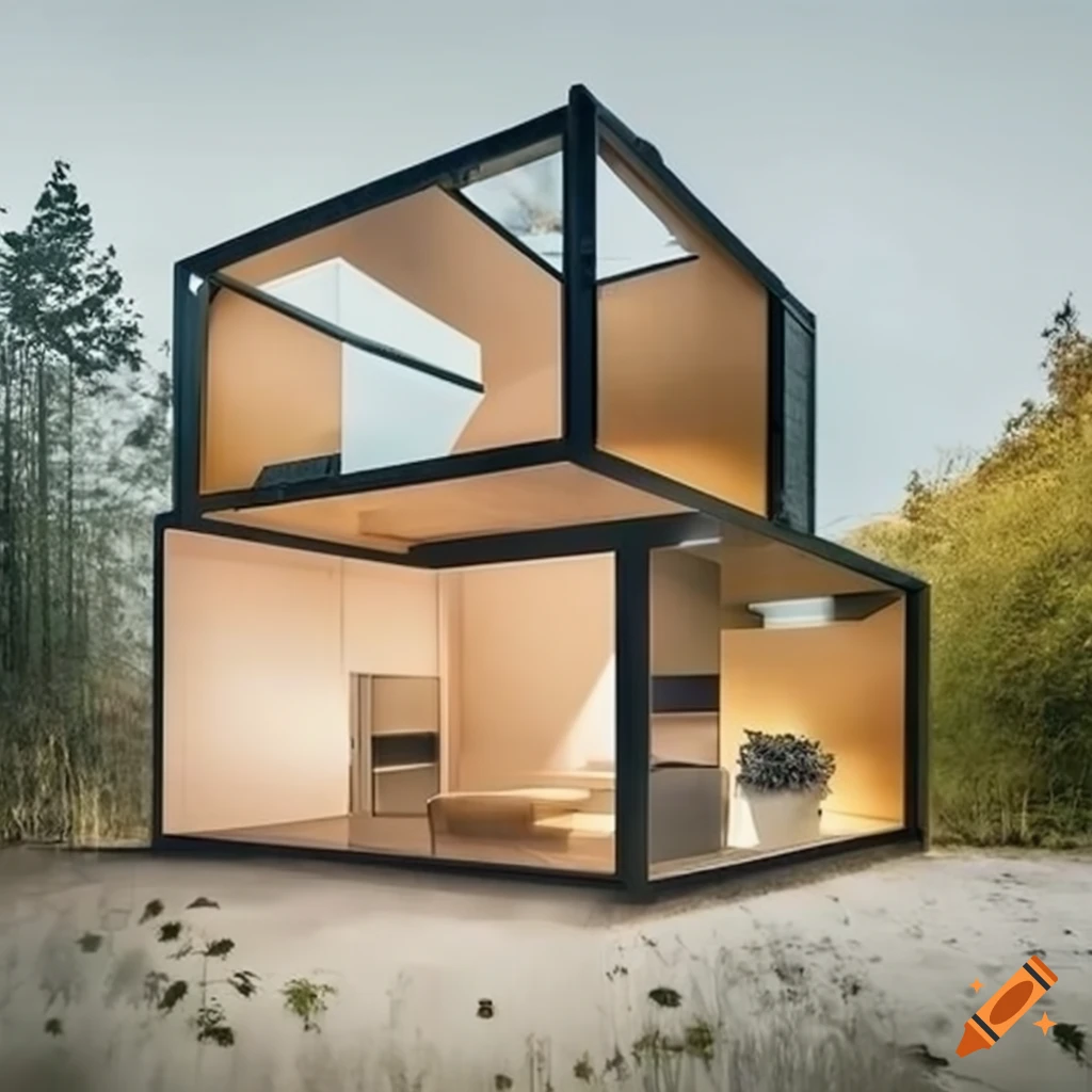 Cube house with opening and smaller cube inside on Craiyon