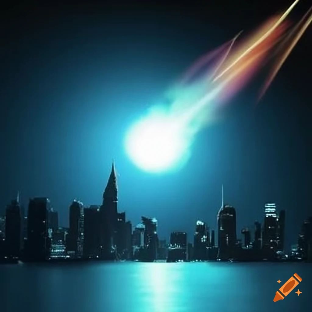 Meteor impact on a city on Craiyon
