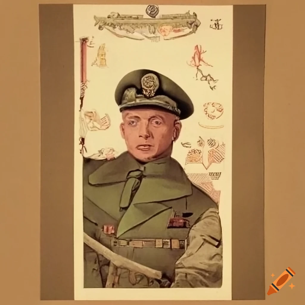 Vintage WWI military recruitment poster with simple design on Craiyon