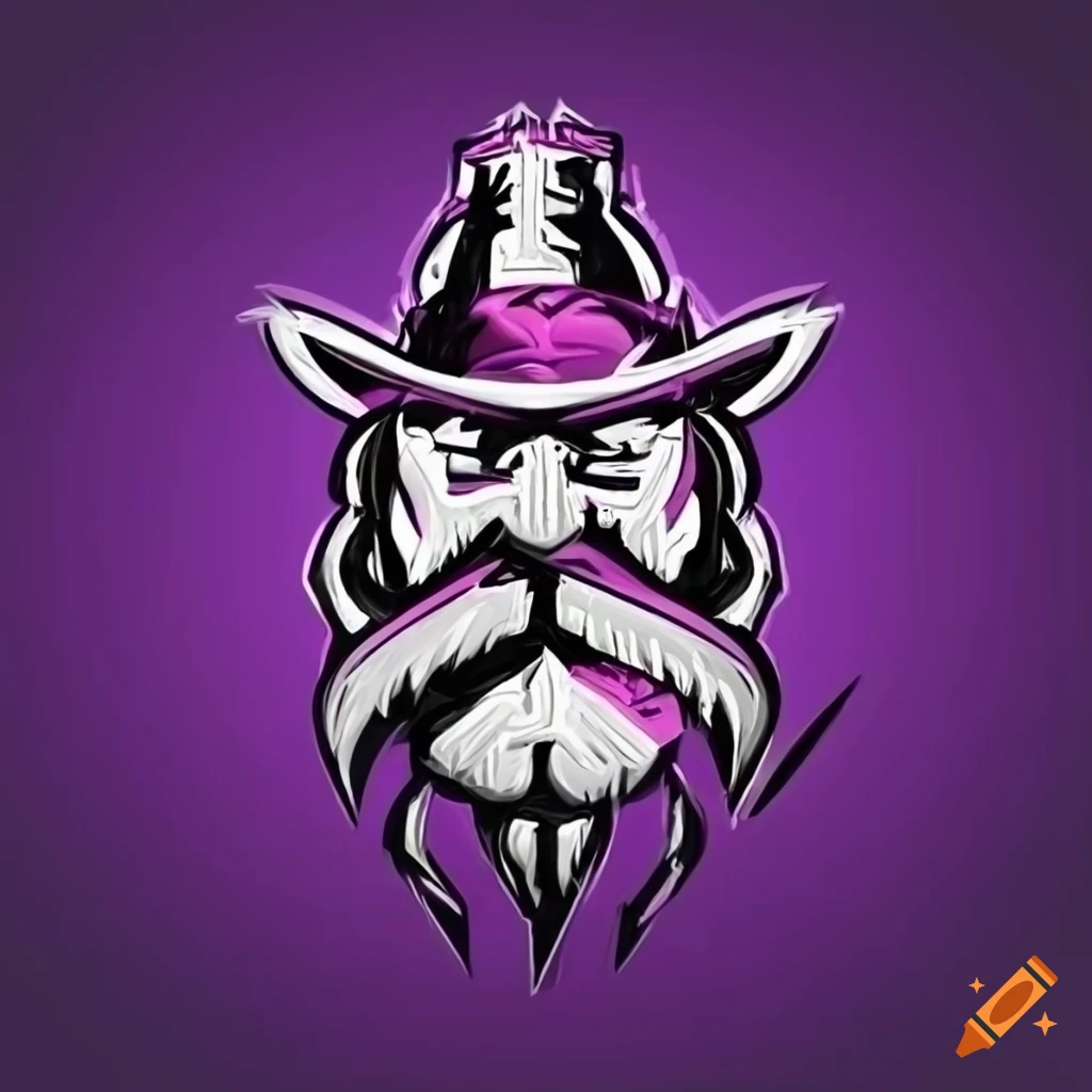 Purple and white outlaw football logo on Craiyon