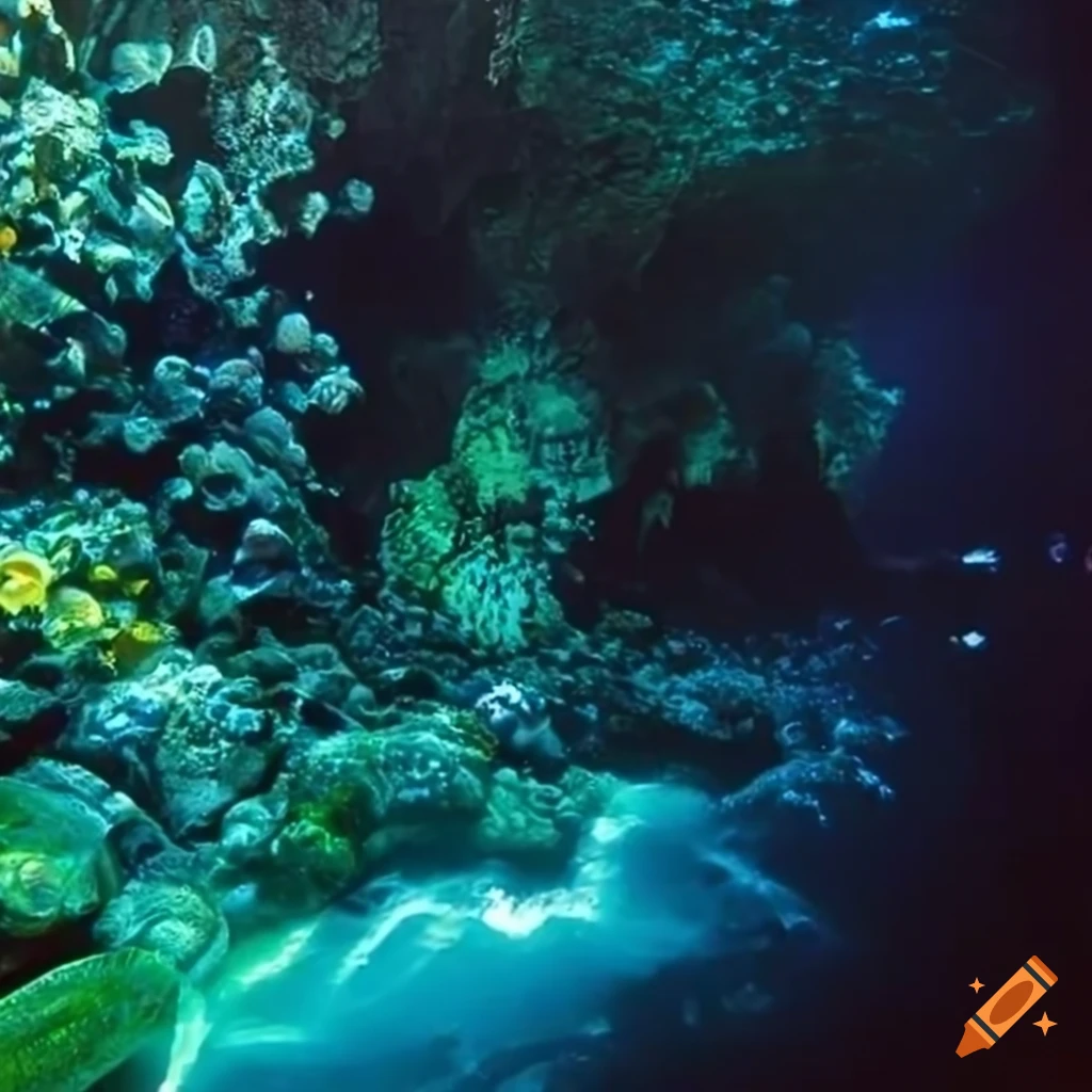 Underwater tapestry of vibrant fish, coral, and mythical creatures with ...