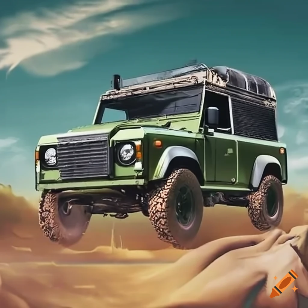 Land rover defender wolf on Craiyon