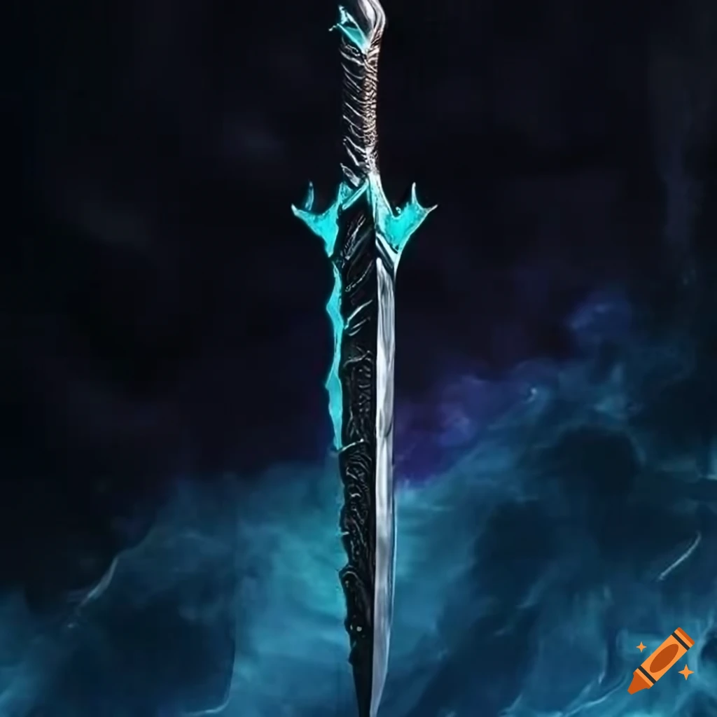 Dark grey crystal sword on Craiyon