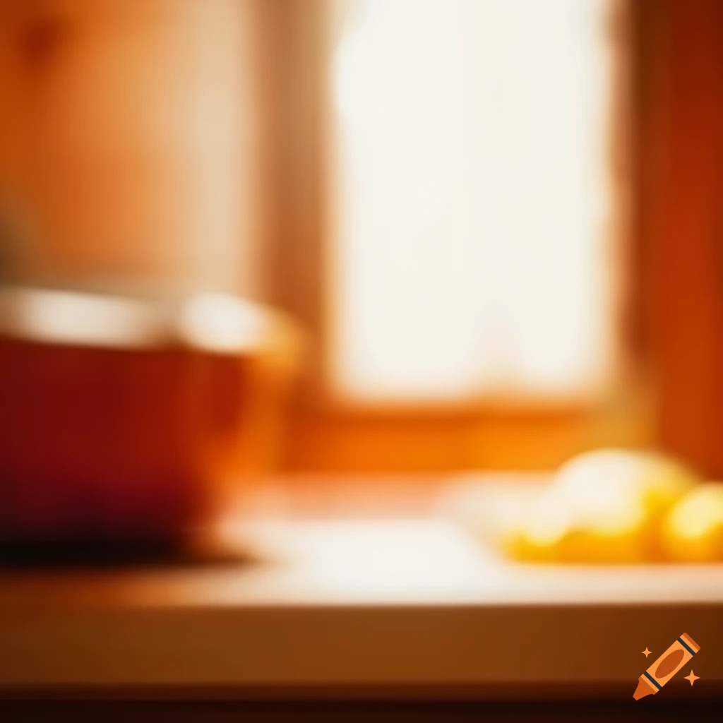 Warm kitchen background close-up, blurred on Craiyon
