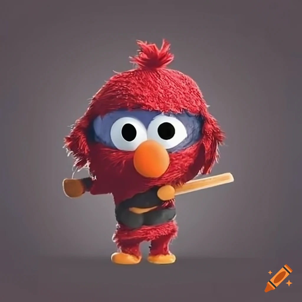 Elmo dressed as a ninja on Craiyon