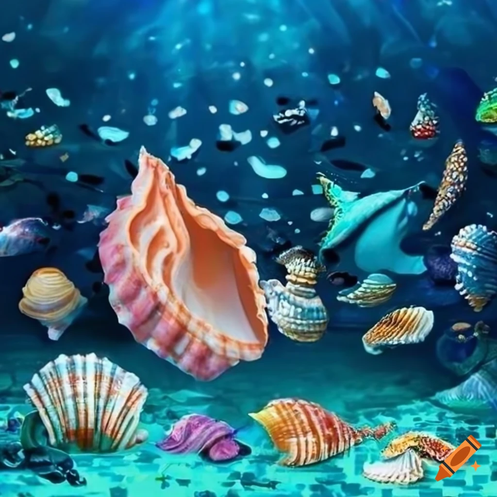 Pixel art of seashells and mermaids on Craiyon