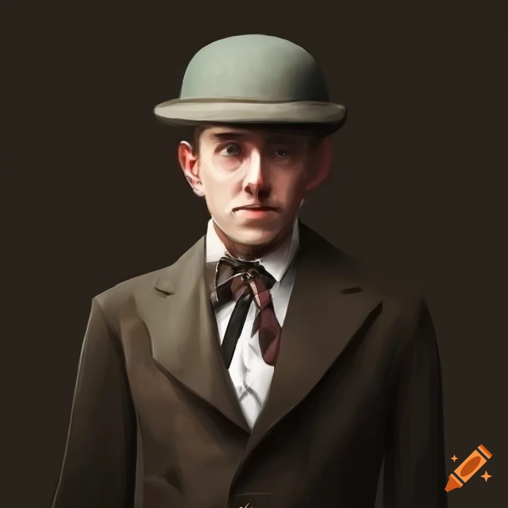 Portrait of a well-dressed man in a classic British suit and bowler hat ...
