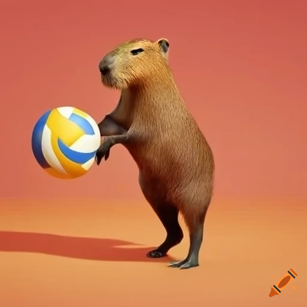 Capybara playing volleyball on Craiyon