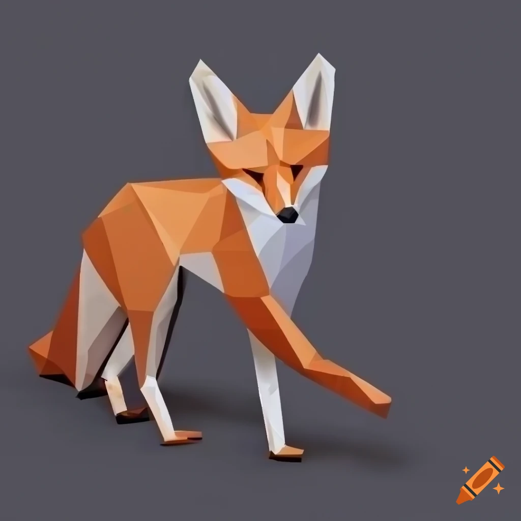 Low poly fox with hand reaching out on Craiyon