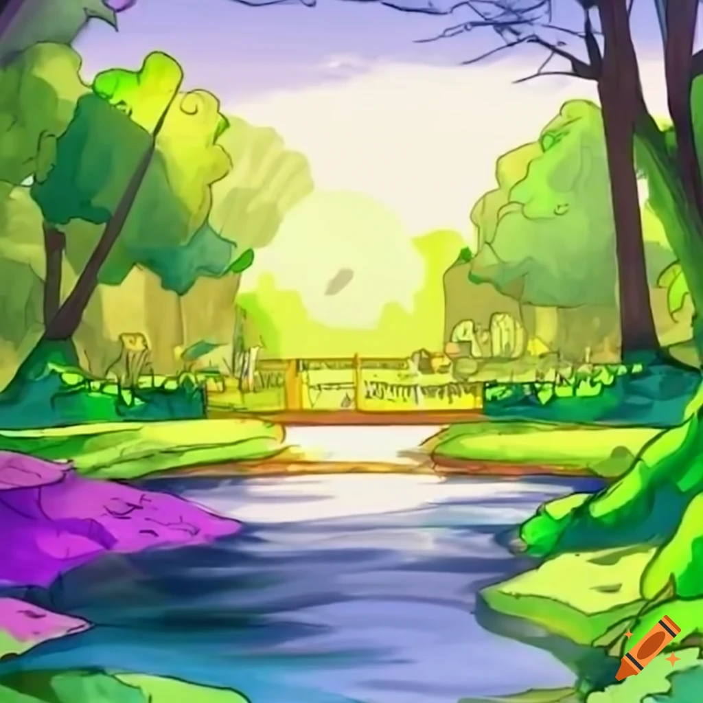 2d park illustration on Craiyon