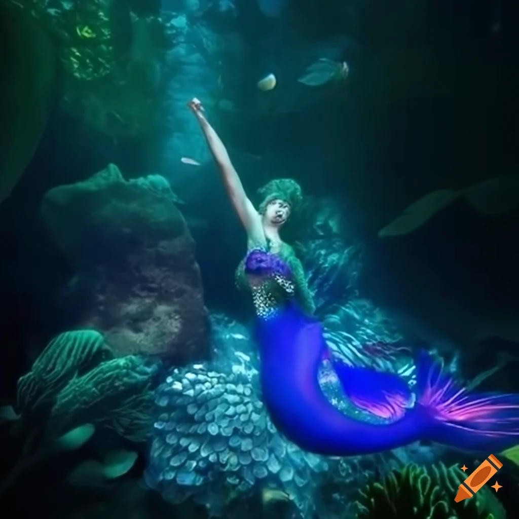 Two mermaid goddesses maintaining equilibrium in an enchanting realm on ...