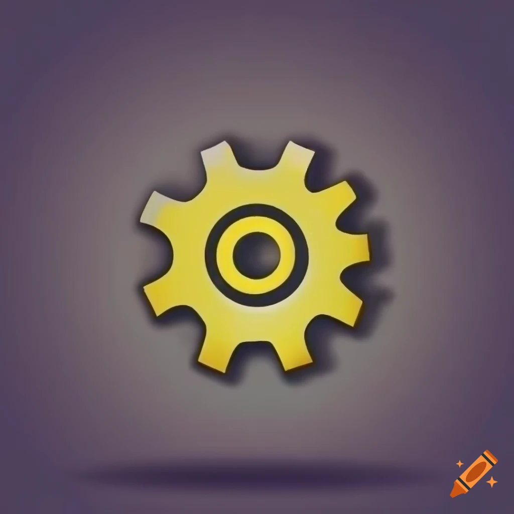 Yellow and black settings icon for a video game on Craiyon