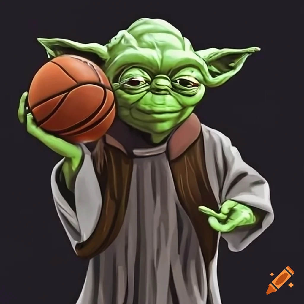 Yoda playing basketball on Craiyon