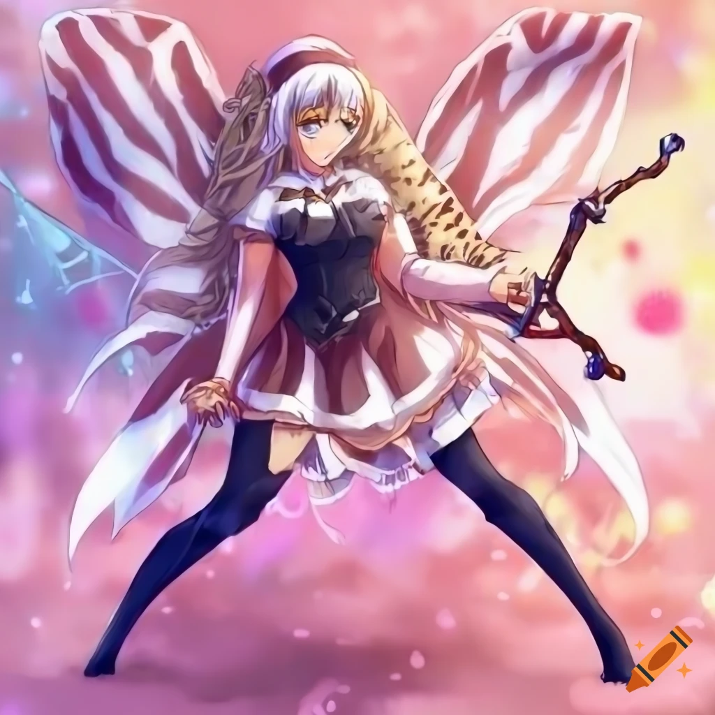 Sister with long war hammer and divine aura in anime style on Craiyon