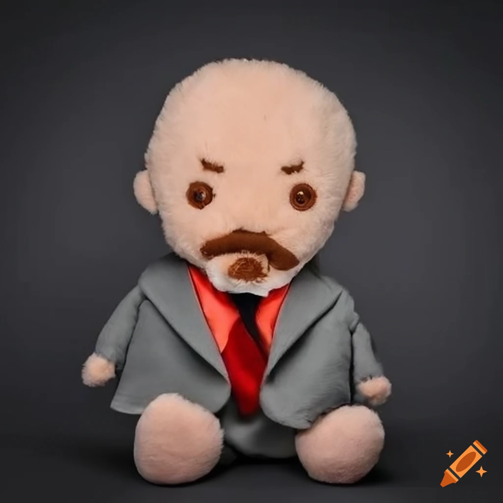 Cuddly toy of lenin in a soft material on Craiyon
