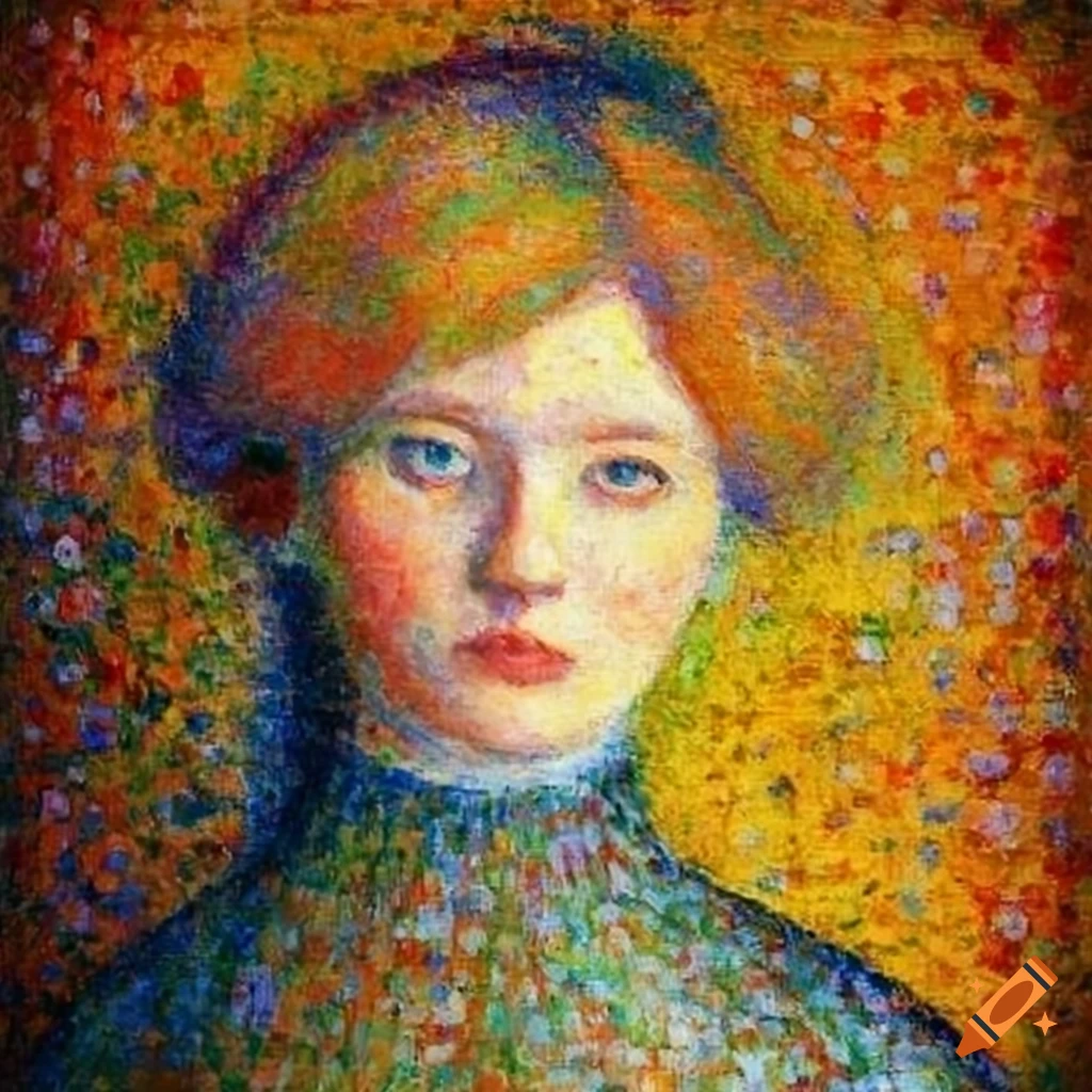 Polish woman in the style of seurat painting on Craiyon
