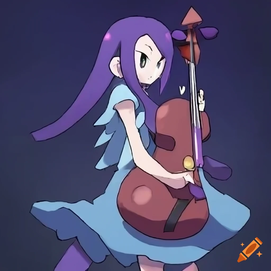 Sinnoh region's psychic type ghost Pokemon playing a violin on Craiyon