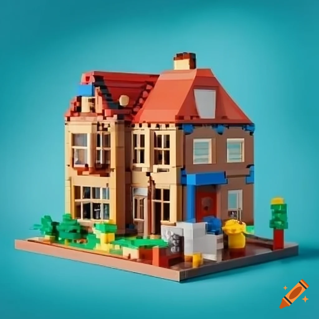 Lego brick house on Craiyon