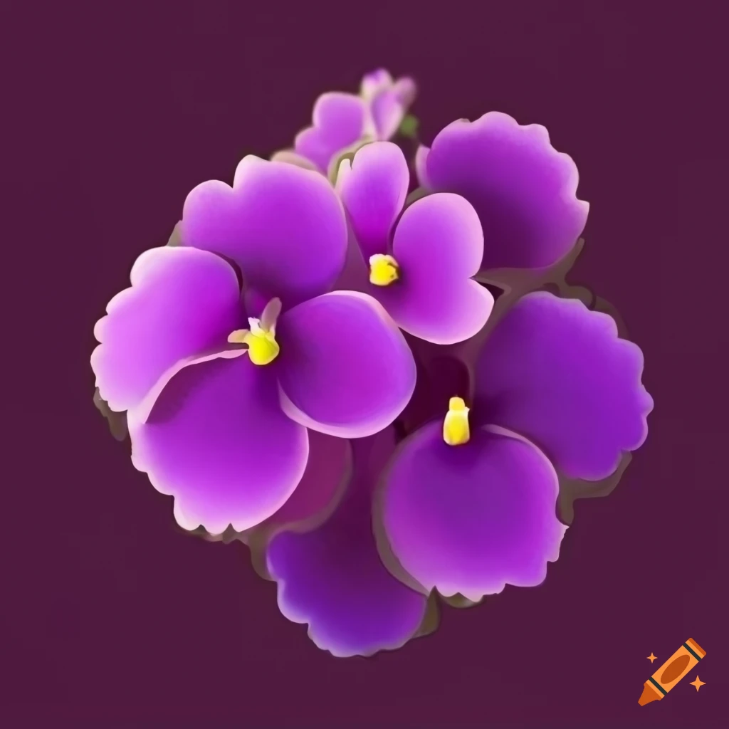 African violet flower for shirt design on Craiyon