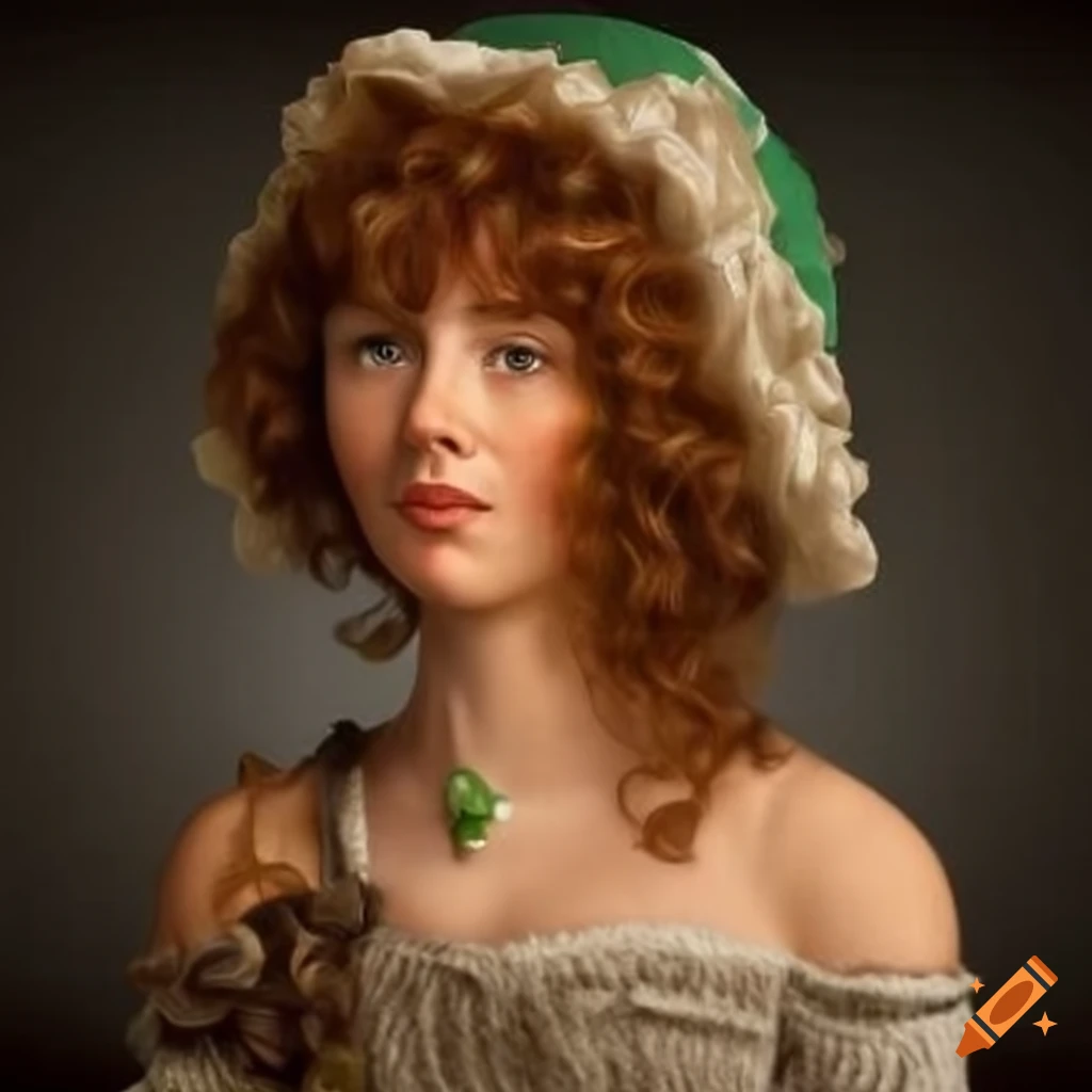 Woman with nut-brown hair in traditional irish attire on Craiyon
