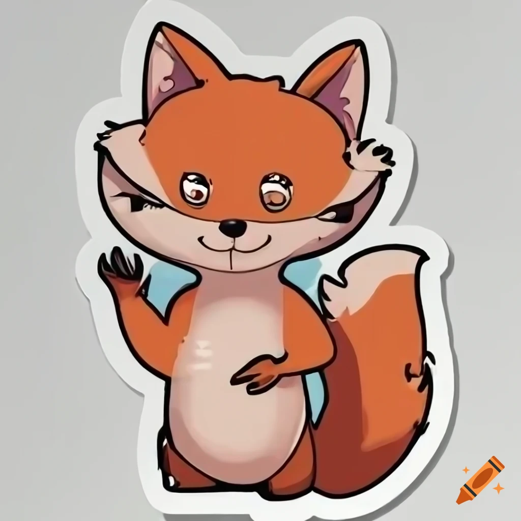 Detailed high definition 8k sticker of a cartoon fox on Craiyon