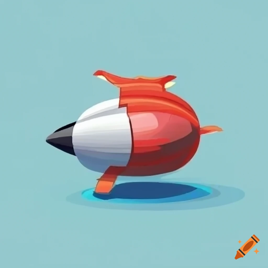 Cartoon style jet booster on blank background on Craiyon