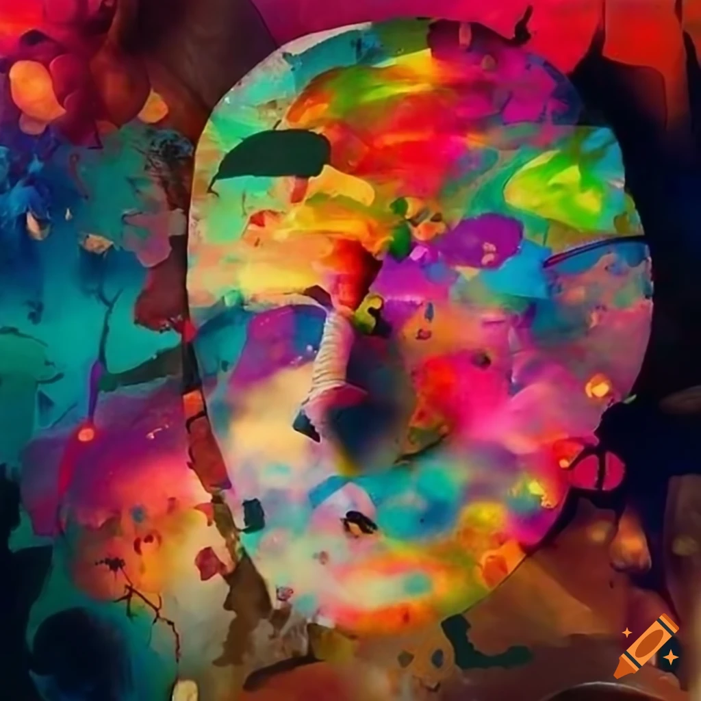 Self-reflection art project with mixed-media collage on Craiyon