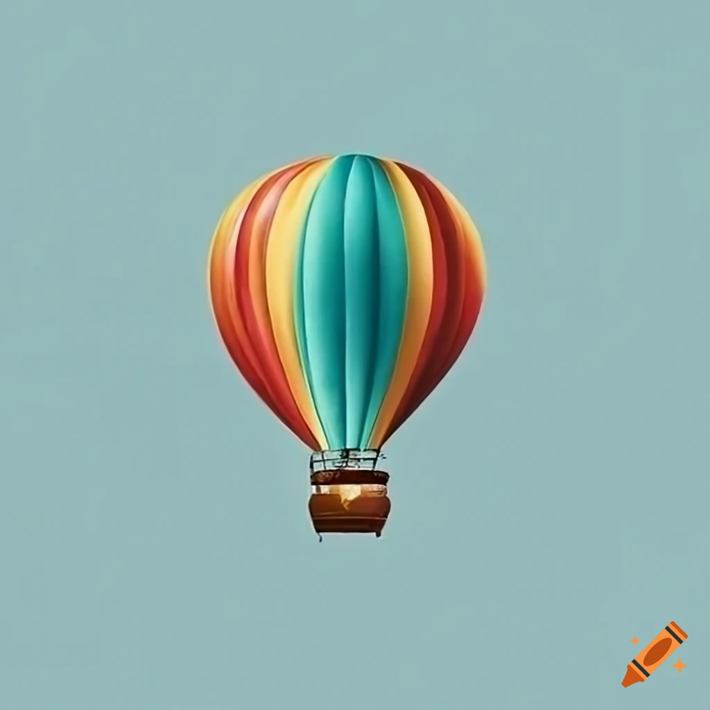 Illustrated high-definition hot air balloon stickers in vivid 8k ...
