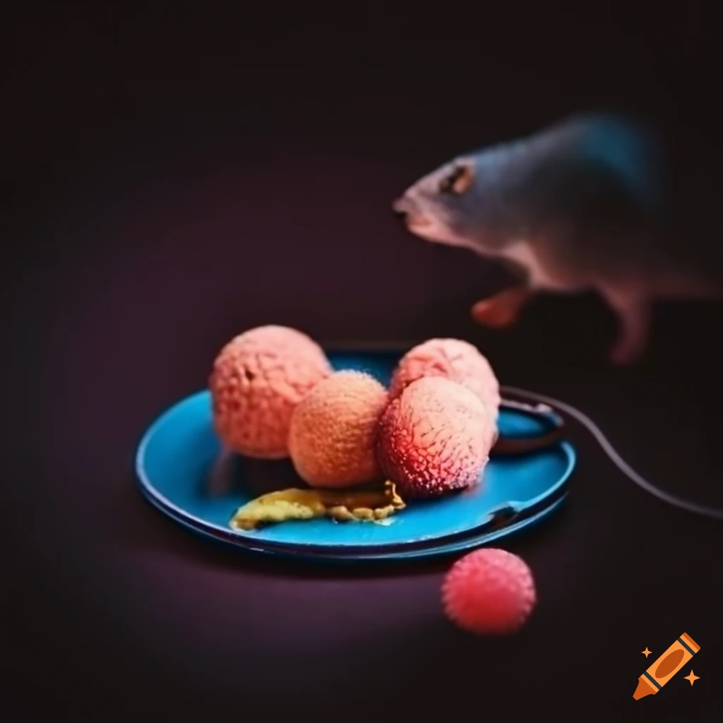 Lychee cookies on a plate on Craiyon
