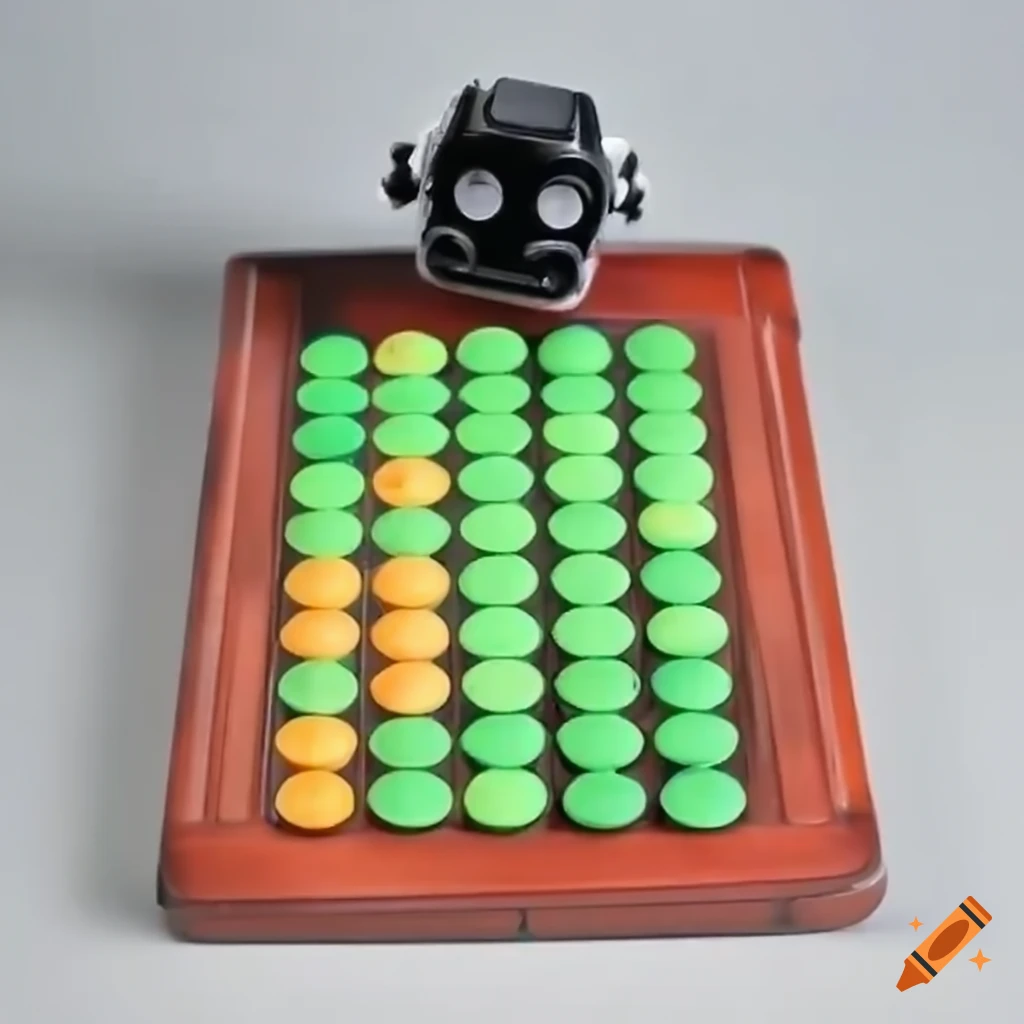 Old school robot playing reversi board game on Craiyon
