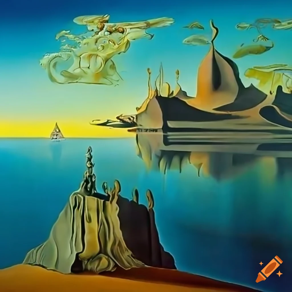 Surreal landscape by salvador dalí on Craiyon