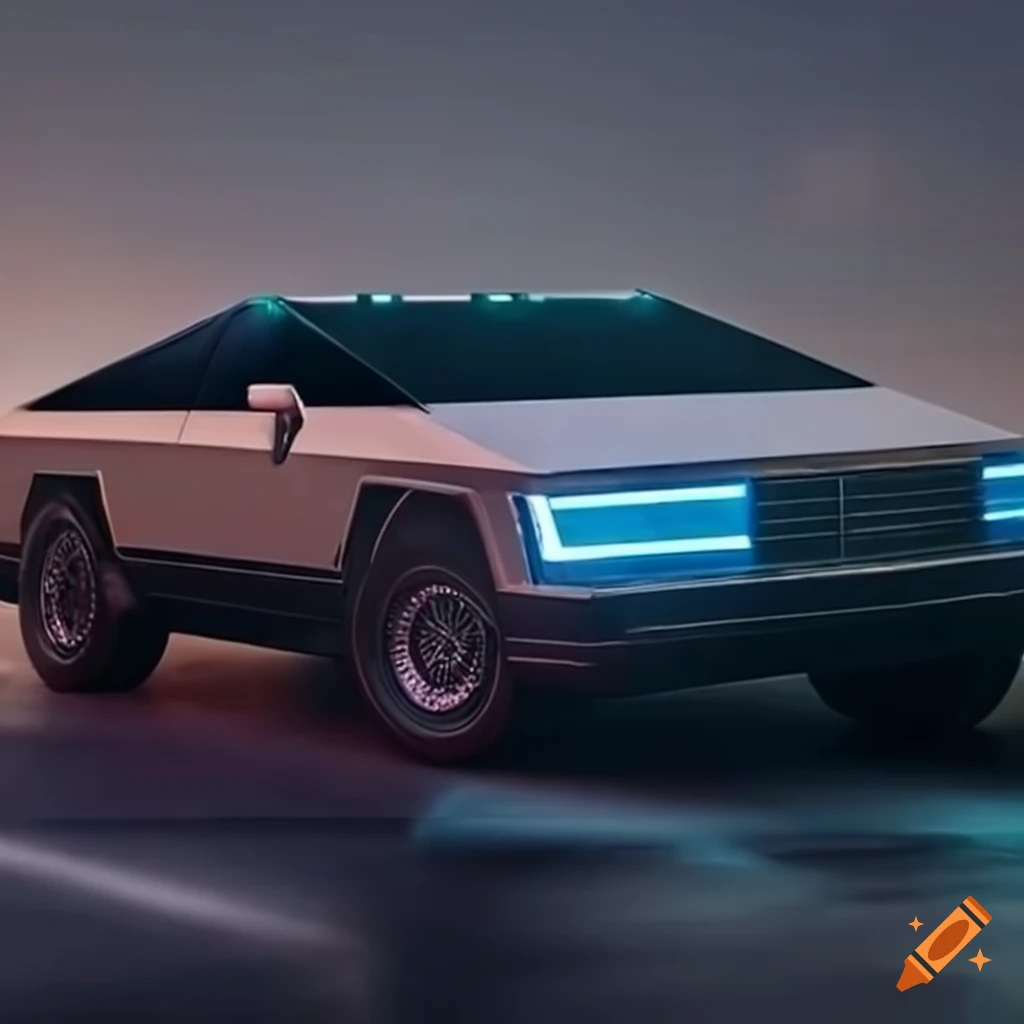 Hybrid Car Combining Chevrolet Caprice 1987 And Tesla Cybertruck On Craiyon