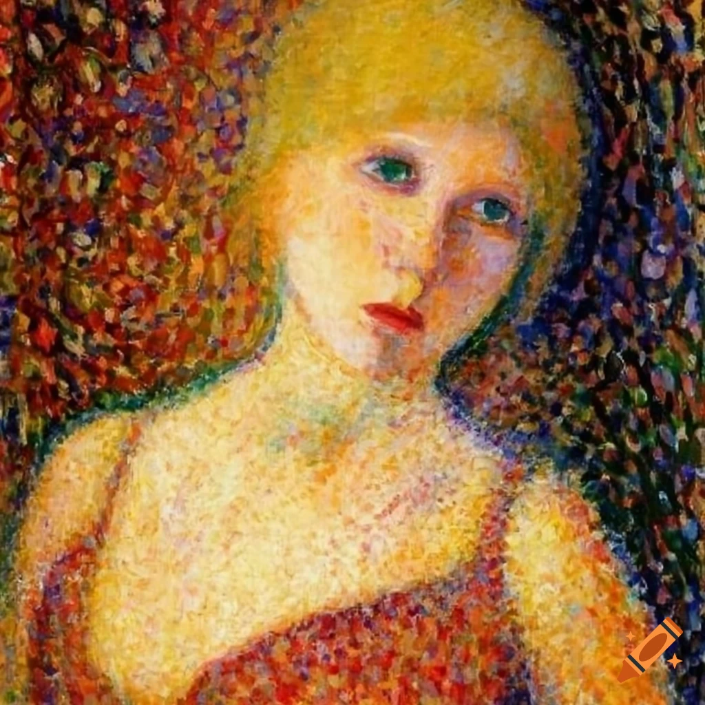 Polish woman in the style of seurat on Craiyon