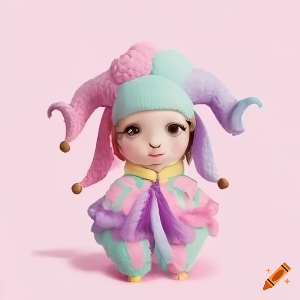 Adorable pastel sheep-themed jester outfit on Craiyon