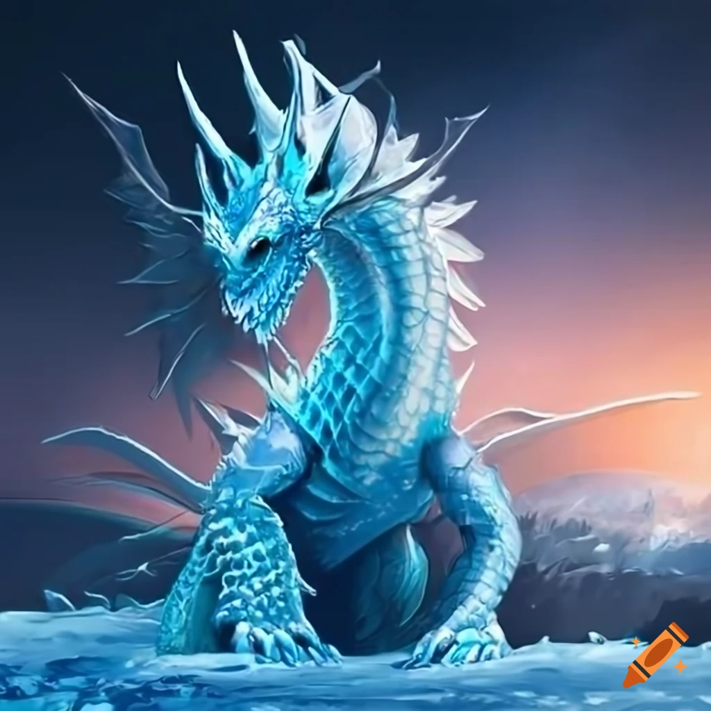 Ice dragon on Craiyon