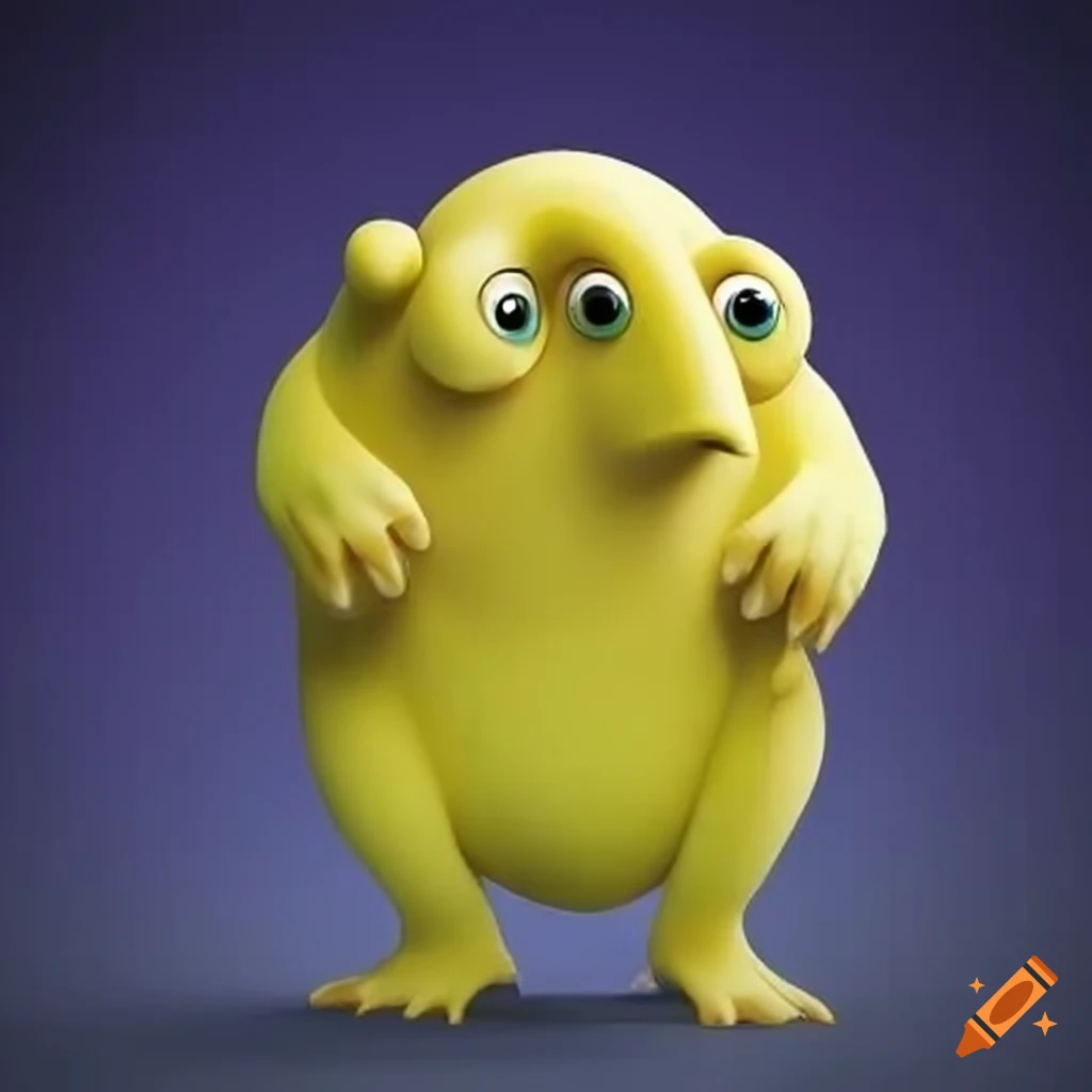 Pale yellow cartoon creature on Craiyon
