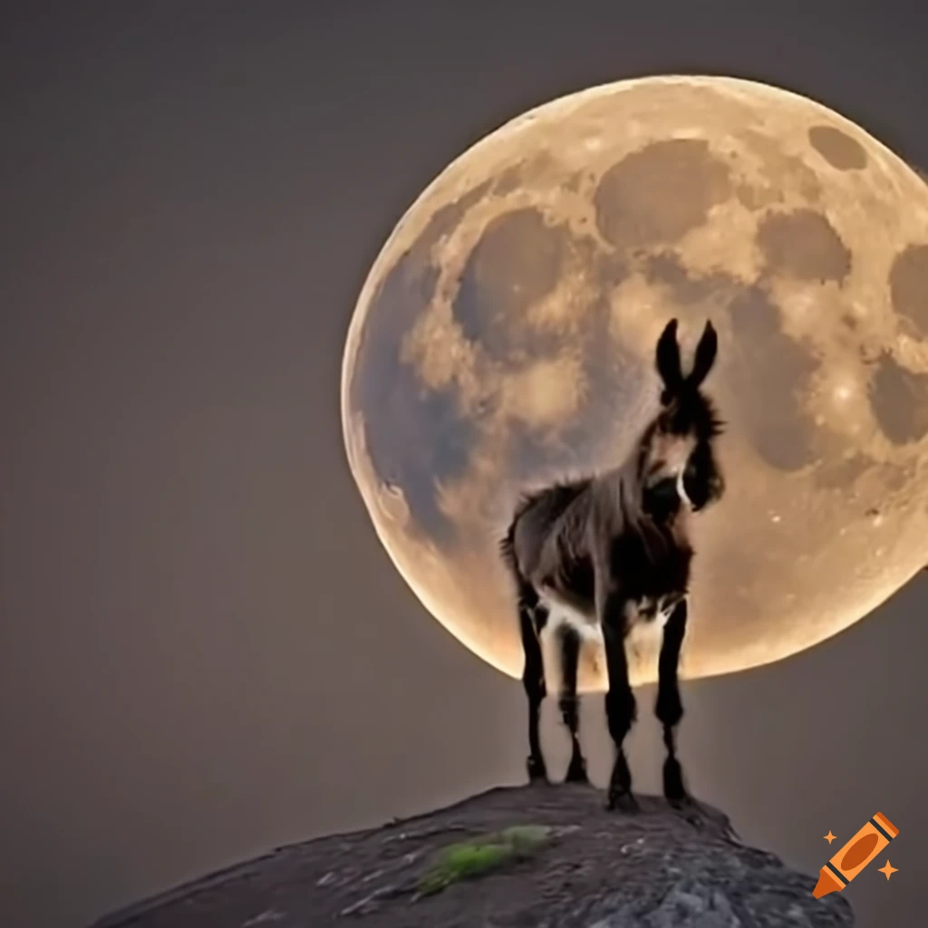 Donkey on the moon on Craiyon