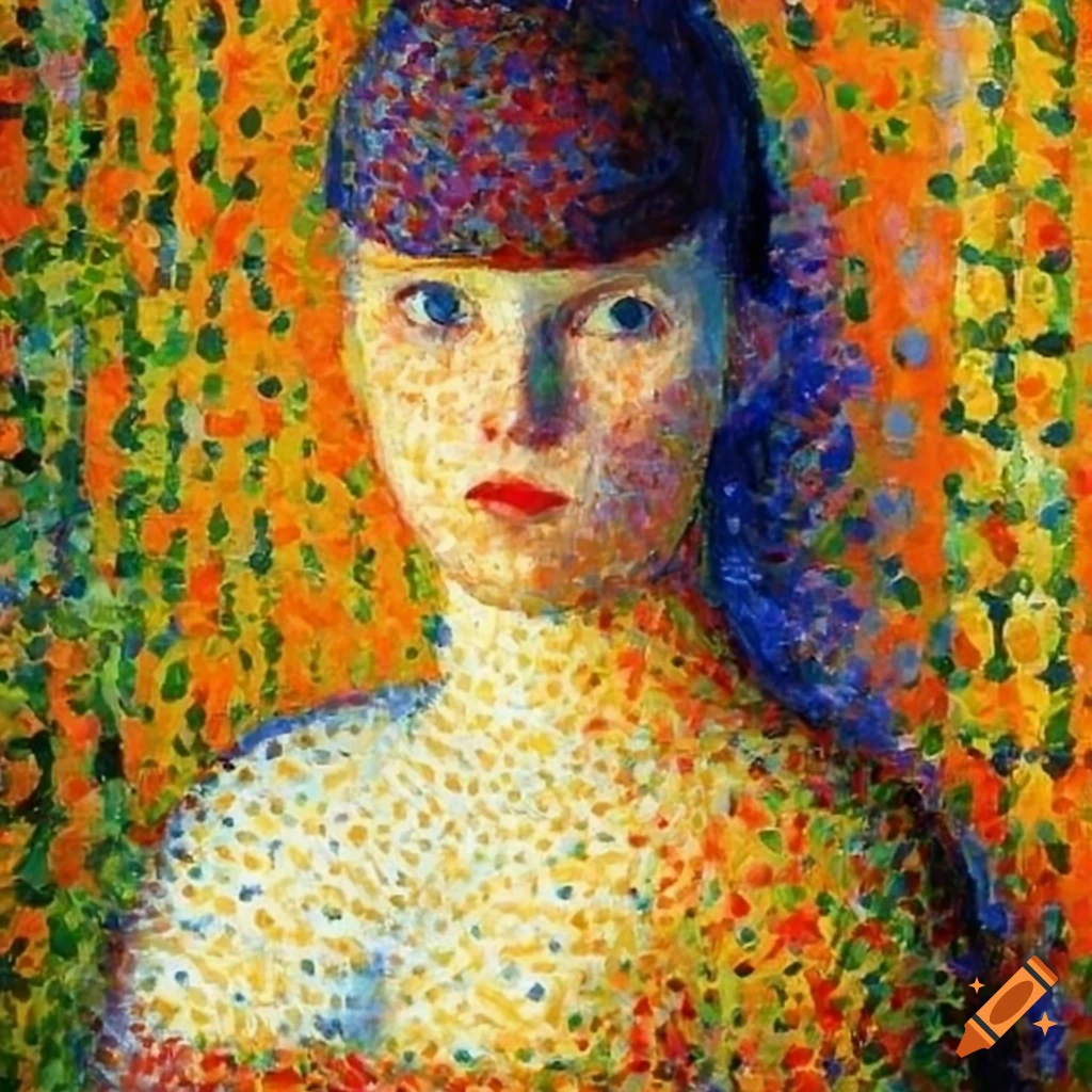 Polish woman in the style of seurat on Craiyon