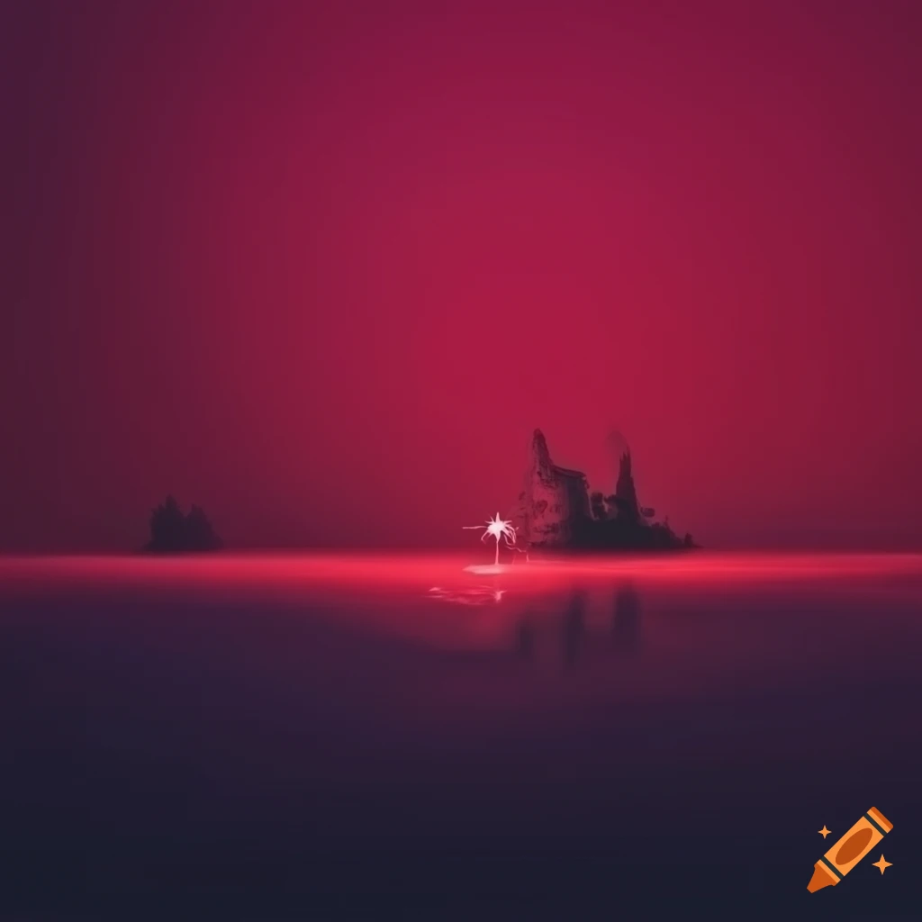 Calm redscape desktop background on Craiyon