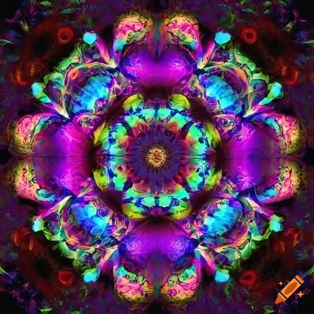 Vivid and stunning mandala with geometric shapes on Craiyon