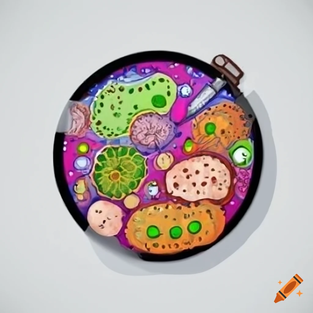 Graphic of different types of bacteria on a white patch for a 50-year ...