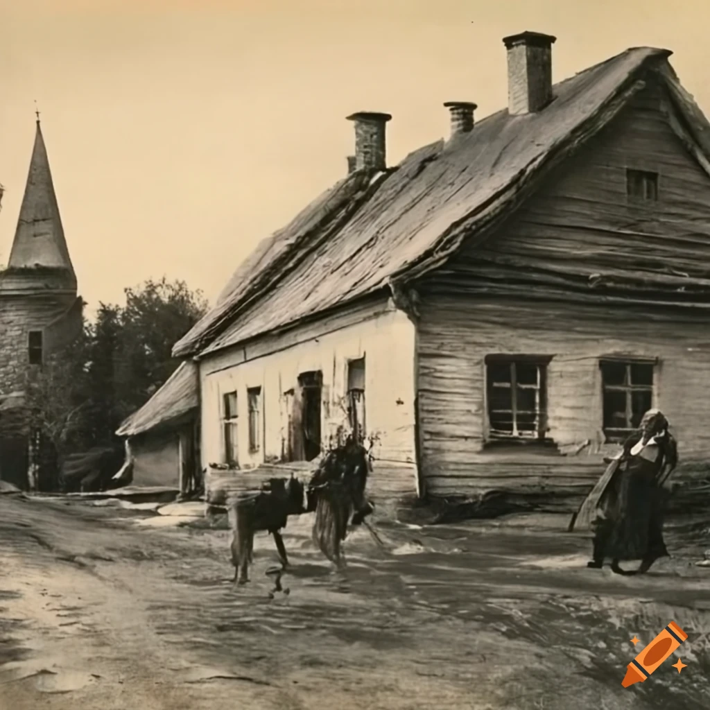 Alavere village in estonia in 1910 with a blue sky on Craiyon